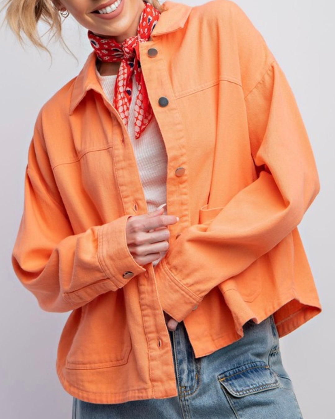 Washed Twill Shirt Jacket – The Nine's Boutique